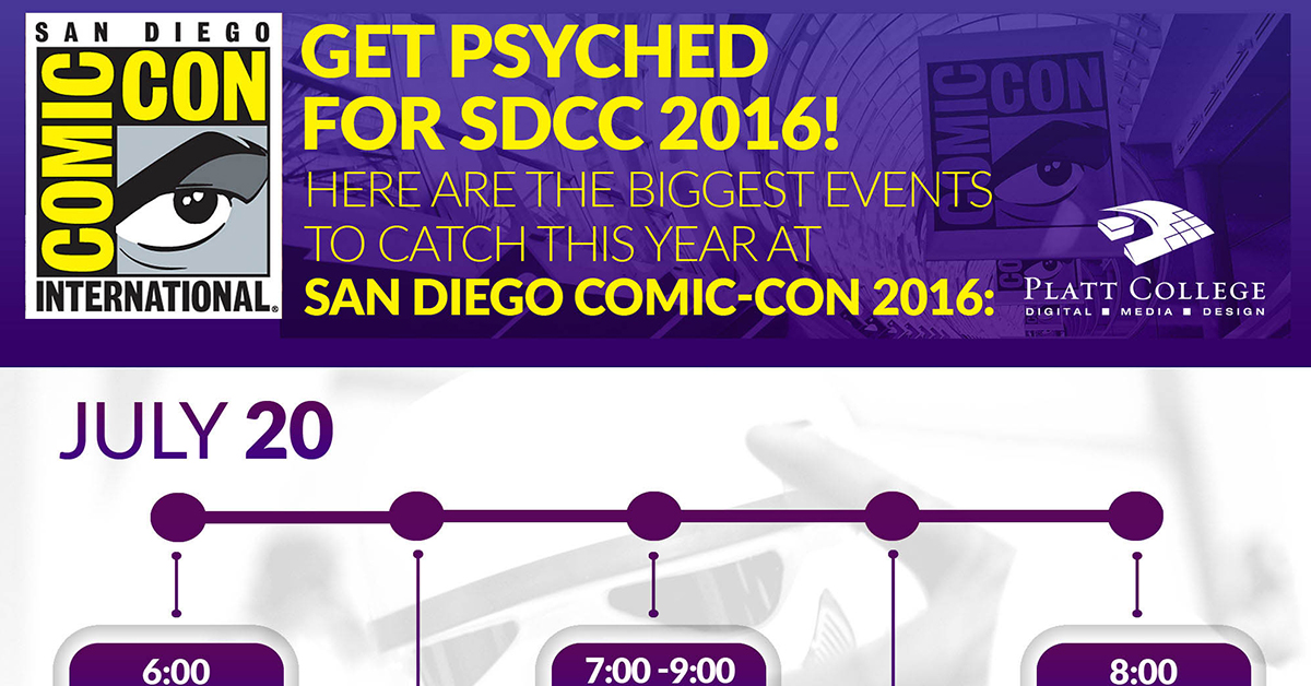 San Diego Comic Con 2016 Events - Infographic - Platt College San Diego